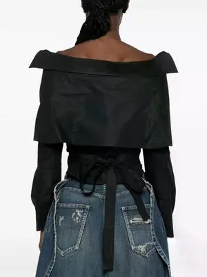 Balenciaga Off-shoulder Wrap Blouse
