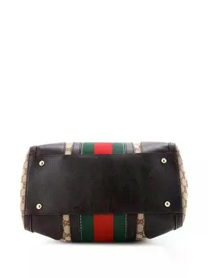 Gucci Vintage Bee Web Gg Canvas Medium Satchel - Brown