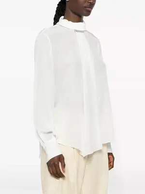 Brunello Cucinelli Monili Embellished Silk Blouse
