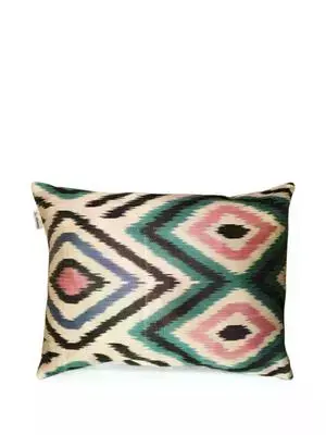 LES-OTTOMANS Ikat-print Cushion - Neutrals