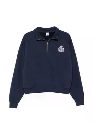 SPORTY & RICH Quarter-zip Sweatshirt With Crest Embroidery