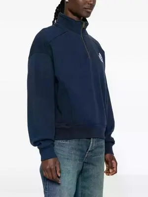 SPORTY & RICH Quarter-zip Sweatshirt With Crest Embroidery