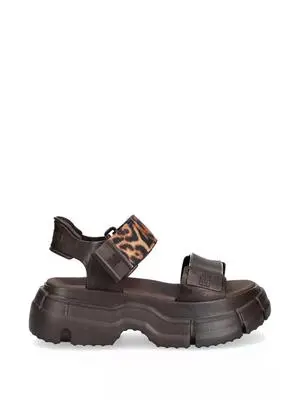 Melissa Leopard-print Touch-strap Sandals - Brown