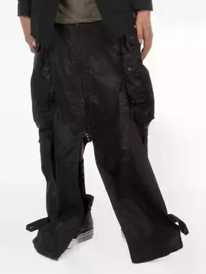 JULIUS Gas Mask Woven Asymmetric Skirt - Black