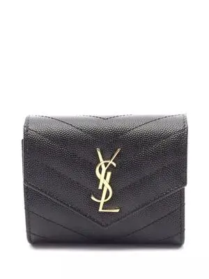 Saint Laurent 2020s Cassandre Trifold Wallet - Black
