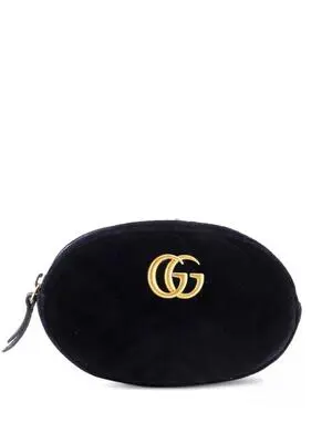 Gucci Gg Marmont Matelassé Velvet Belt Bag - Black