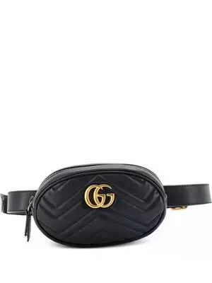 Gucci Matelassé Leather Belt Bag - Black