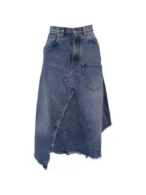 Loewe Asymmetric Patchwork Skirt - Blue