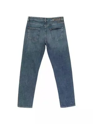Iceberg Logo Plaque Straight-leg Denim Jeans - Blue