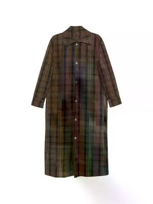 MARBELL Victoria Check-pattern Cotton Trench Coat - Brown