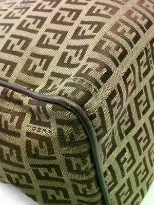 Fendi Zucchino Leather Trimmed Tote Bag