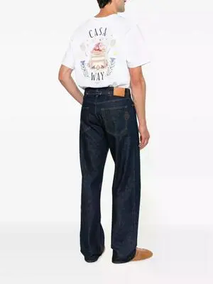 Casablanca Embroidered Logo Cinch Strap Jeans