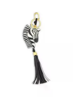 GIANNI CHIARINI Zebra-charm Tassel Keyring - Black