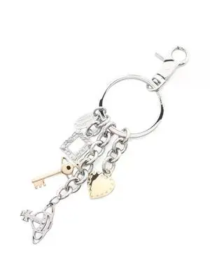 VIVIENNE WESTWOOD Orb And Heart Charm Keyring - Silver
