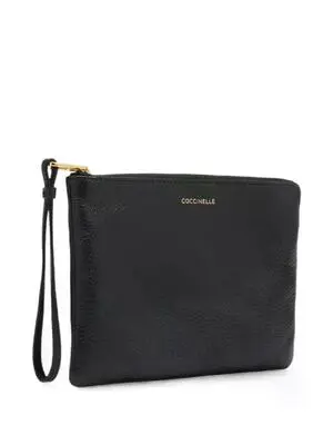 COCCINELLE Alias Grained-leather Clutch Bag - Black