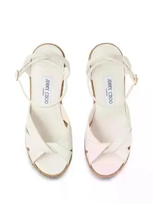 JIMMY CHOO Korra Leather Wedge Sandals