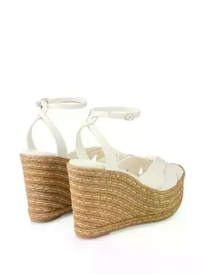 JIMMY CHOO Korra Leather Wedge Sandals