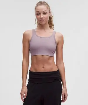 Lululemon Nulu Ribbed Scoop-neck Bra - Shallot