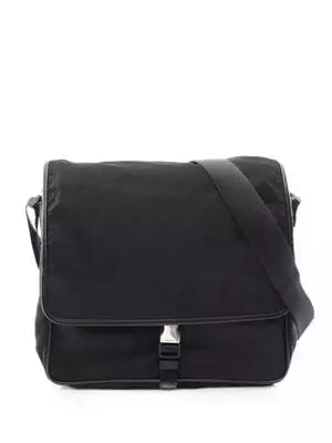 Prada Saffiano Leather Messenger Bag - Black