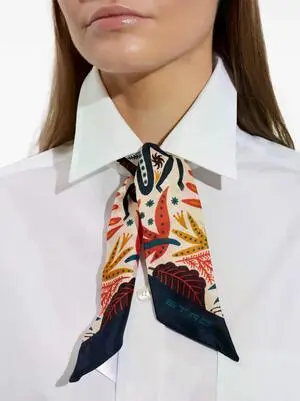 Etro X Tabby Booth Monkey-print Silk Scarf