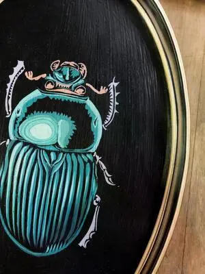 LES-OTTOMANS Beetle-print Oval Tray