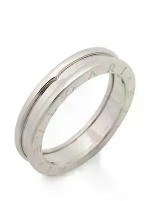 BVLGARI 18k White Gold B.zero1 Logo Engraved Ring