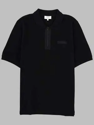 Maison Kitsuné Polo Con Zip E Patch Logo - Black