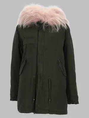 Mr & Mrs Italy Pink Fur Parka - Multicolour