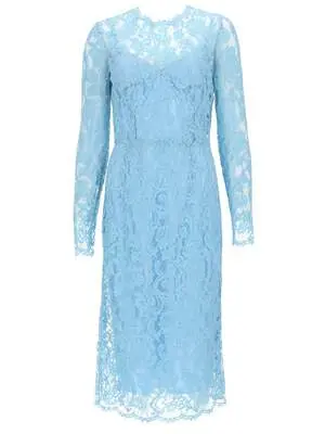 Dolce & Gabbana Abito A Tubino In Pizzo Cordonetto - Azure