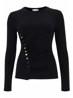 Rabanne Top Con Bottoni - Black