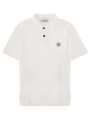 Stone Island Polo Con Logo - White