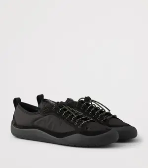 Prada Re-nylon And Suede Speedrock Sneakers - Black