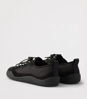 Prada Re-nylon And Suede Speedrock Sneakers - Black