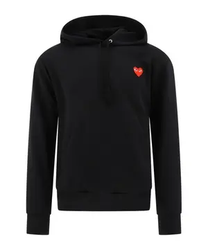 Play Comme Des Garcon Heart Logo Hooded Sweater