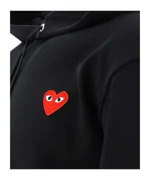 Play Comme Des Garcon Heart Logo Hooded Sweater