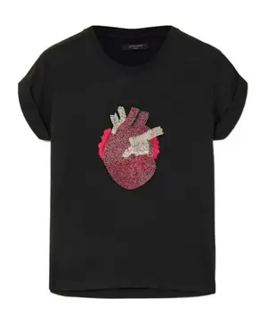 ALLSAINTS Andrea Beaded Heart T-shirt