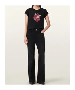 ALLSAINTS Andrea Beaded Heart T-shirt