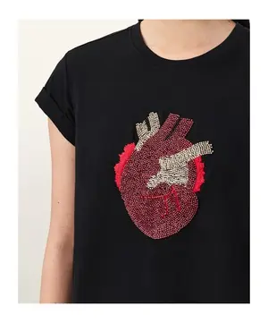 ALLSAINTS Andrea Beaded Heart T-shirt