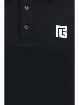 Balmain Pb Embroidered Logo Polo - Black