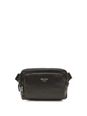 Prada Aged-effect Nappa Leather Shoulder Bag - Brown