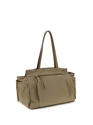 Prada Route Tote Bag In Canvas And Leather