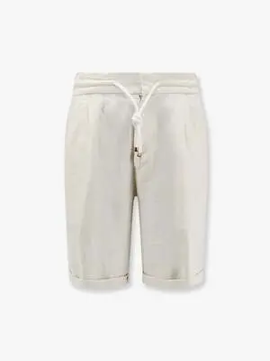 Brunello Cucinelli Linen Bermuda Shorts With Drawstring - Multicolor