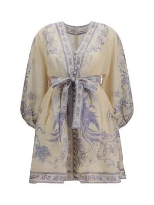 Zimmermann Indra Plunge Mini Dress - Multicolor