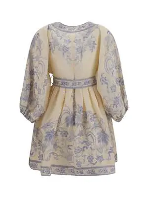 Zimmermann Indra Plunge Mini Dress - Multicolor