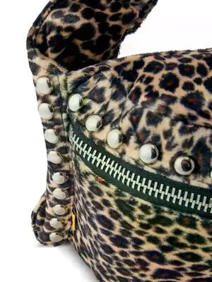 GALLERY DEPT. Studded Leopard-print Belt Bag