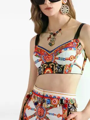 Dolce & Gabbana Carretto-print Poplin Top
