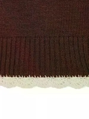 GANNI Logo-patch Crochet-trim Sweater