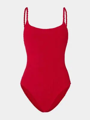 Hunza G Camille Crinkle One Piece Swimsuit - Red