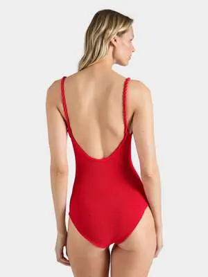 Hunza G Camille Crinkle One Piece Swimsuit - Red