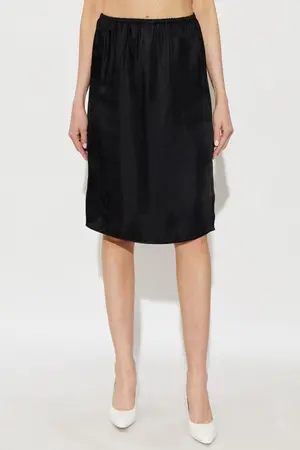 MAISON MARGIELA Straight Midi Skirt With Embroidered Logo